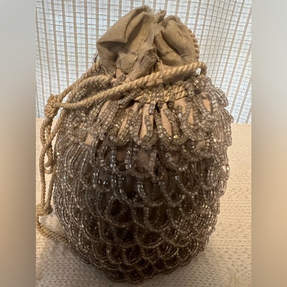 Bags | Antique Vintage Bag Pull String Beaded Purse Art Deco | Poshmark